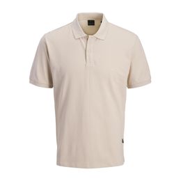 Jack & Jones Poloshirt JACK & JONES "JPRBLAWESTON SS POLO", Herren, Gr. L, ancient scroll detail:solid, Jersey, Obermaterial: 100% Baumwolle, unifarben, regular fit normal, ohne Ausschnitt, angesetztes B&uuml;ndchen, Shirts, mit Stickerei
