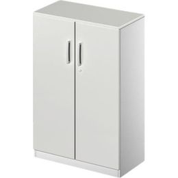 Sch&auml;fer Shop Sch&auml;fer Shop Genius Fl&uuml;gelt&uuml;renschrank TETRIS SOLID, 3 OH, B 800 mm, abschlie&szlig;bar, mit Abdeckplatte, lichtgrau/wei&szlig;alu