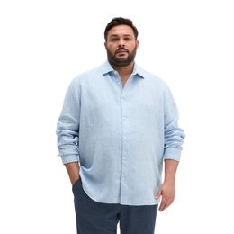 Marc O'Polo Langarmhemd MARC O'POLO "aus feinem Leinen-Chambray", Herren, Gr. 4XL, Normalgr&ouml;&szlig;en, light blau, Obermaterial: 100% Leinen, unifarben, normal, Doppelmanschette, Hemden