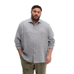 Marc O'Polo Langarmhemd MARC O'POLO "aus feinem Leinen-Chambray", Herren, Gr. 4XL, Normalgr&ouml;&szlig;en, medium blau, Obermaterial: 100% Leinen, unifarben, normal, Doppelmanschette, Hemden