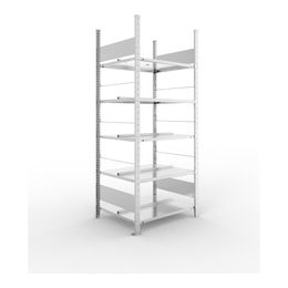 META B&uuml;roregal S3 COMPACT 1850 x 750 x 600 mm verzinkt doppelseitig 5 B&ouml;den Fachlast 100 kg (200178014)