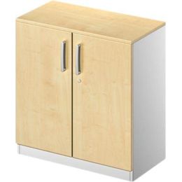 Sch&auml;fer Shop Sch&auml;fer Shop Genius Fl&uuml;gelt&uuml;renschrank TETRIS SOLID, 2 OH, B 800 mm, abschlie&szlig;bar, mit Abdeckplatte, Ahorn-Dekor/wei&szlig;alu