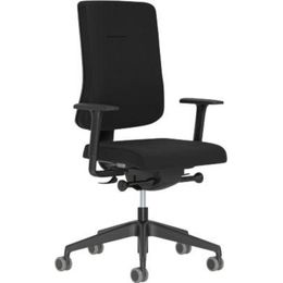 Nowy Styl B&uuml;rostuhl NowyStyl UTILA, mit Armlehnen, Synchronmechanik, Muldensitz, sitzh&ouml;hen-/tiefenverstellbar, R&uuml;ckenlehne gepolstert, schwarz/schwarz