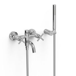Tres Aufputz 2 Griffmischer f&uuml;r Wanne und Dusche Anti Kalk Messing Handbrause , 28317601 28317601