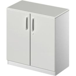 Sch&auml;fer Shop Sch&auml;fer Shop Genius Fl&uuml;gelt&uuml;renschrank TETRIS SOLID, 2 OH, B 800 mm, abschlie&szlig;bar, mit Abdeckplatte, lichtgrau