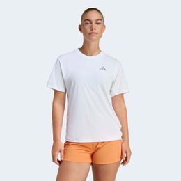 Laufshirt adidas Performance "RUN ESS TEE W", Damen, Gr. S, wei&szlig;, Obermaterial: 100% Polyester, Rundhals, Shirts Laufshirt