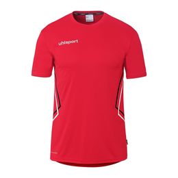Trainingsshirt Uhlsport "Trainings-T-Shirt Equipe 29 Kids", M&auml;dchen, Gr. 116, rot (rot, wei&szlig;, schwarz), Obermaterial: 100% Polyester Pol. recyc.., Shirts