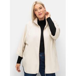 Cape sheego, Damen, Gr. 40, beige, 90% Polyester, 10% Wolle, Kragen:90% Baumwolle, 8% Polyester, 2% Elasthan, Taschenfutter:45% Polyester, 55% Viskose, unifarben, Jacken Cape