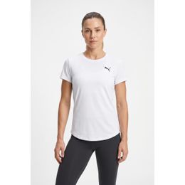 Trainingsshirt Puma "W TAD ESSENTIAL CREW TEE", Damen, Gr. L, Puma wei&szlig;, Jersey, Obermaterial: 100% Polyester, regular fit normal, Rundhals, Shirts, Regular Fit, mit Rundhalsausschnitt, mit seitlichen Schlitzen