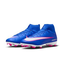 Fu&szlig;ballschuh Nike "ZM SUPERFLY 10 ACAD FG/MG", Herren, Gr. 40,5, racer blau, wei&szlig;, Synthetik, Textil, Schuhe Fu&szlig;ballschuh, Au&szlig;ensohle f&uuml;r Rasenpl&auml;tze und f&uuml;r feste B&ouml;den