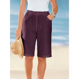 Bermudas Classic Basics, Damen, Gr. 38, Normalgr&ouml;&szlig;en, lila (beere), 100% Baumwolle, unifarben, knielang, Hosen Bermudas