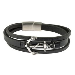 Adelia&acute;s Edelstahlarmband ADELIA&acute;S "Herren Armband aus Edelstahl" Gr. 19, schwarz silber, Armb&auml;nder, Herren, 19, Edelstahl, Edelstahlarmband