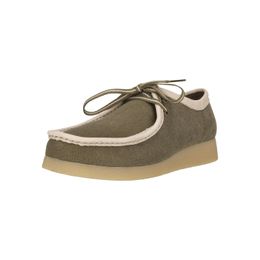 Schn&uuml;rschuh Clarks "Wallabee EVO", Herren, Gr. 40, olivgr&uuml;n, Kunstfaser, Schuhe Schn&uuml;rschuh, mit Kieselkrepp-Effekt an der Sohle