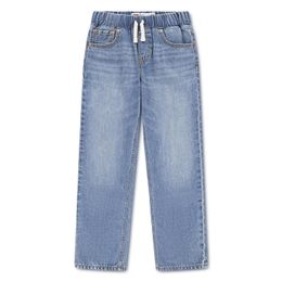 Loose-fit-Jeans LEVI'S KIDS "LVB PULL ON STAY LOOSE TAPER J", Jungen, Gr. 12 (152), N-Gr, indigo champion, Denim/Jeans, Obermaterial: 88% Baumwolle, 12% Lyocell, unifarben, loose fit lang, Jeans, im Five-Pocket Style