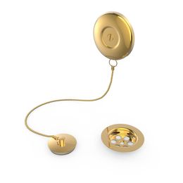 Tres Flachablauf mit Kette und Stopfen f&uuml;r Waschbecken, Bidet und Sp&uuml;le , 03474501OR 03474501OR
