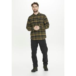 Fleeceshirt WHISTLER "Flannel", Herren, Gr. M, gr&uuml;n (olivgr&uuml;n), 100% Baumwolle, kariert, normal, ohne Ausschnitt, Shirts, aus atmungsaktivem Funktionsmaterial