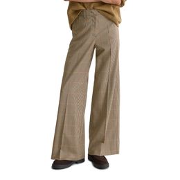 Marc O'Polo Chinohose MARC O'POLO "aus Polyester-Wolle-Viskose-Mix", Damen, Gr. 32, Normalgr&ouml;&szlig;en, bunt (schwarz braun), Obermaterial: 59% Polyester, 21% Viskose, 18% Schurwolle, 2% Elasthan, kariert, weit normal, Hosen Chinohose