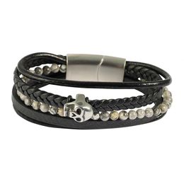 Adelia&acute;s Edelstahlarmband ADELIA&acute;S "Herren Armband aus Edelstahl" Gr. 17, schwarz grau silber, Armb&auml;nder, Herren, 17, Edelstahl, Edelstahlarmband