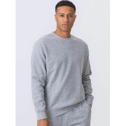 Rundhalspullover TEESHOPPEN "TEESHOPPEN Pullover Essential Crewneck", Herren, Gr. L, grau, Obermaterial: 60% Baumwolle, 40% Polyester, Pullover Rundhalspullover