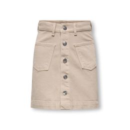 Minirock KIDS Only "KOGAMAZING COL SKIRT TAI DNM", M&auml;dchen, Gr. 134, oatmeal, Twill, Obermaterial: 100% Baumwolle, unifarben, Basic kniefrei, R&ouml;cke Minirock