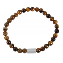 Adelia&acute;s Edelstahlarmband ADELIA&acute;S "Herren Armband aus Edelstahl mit Tigerauge" Gr. 20, silber braun, Armb&auml;nder, Herren, 20, Edelstahl, Edelstahlarmband
