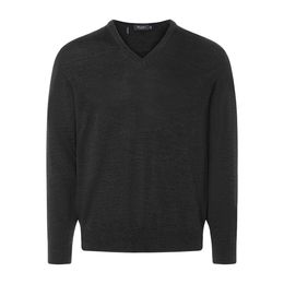 Strickpullover Maerz Muenchen "Maerz Muenchen 490400 Strickpullover Herren Bekleidung", Herren, Gr. 50, dunkelgrau, 100% Wolle, V-Ausschnitt, Pullover Strickpullover
