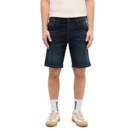 Slim-fit-Jeans Mustang "Herren Style Springfield Shorts", Herren, Gr. 32, blau (803 dunkelblau), Denim/Jeans, 86% Baumwolle, 13% Polyester, 1% Elasthan, unifarben, slim fit, Jeans Slim-fit-Jeans