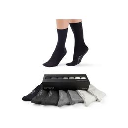 Kurzsocken Camano "Socken Comfort Socks in Box 7P 7er Pack", Herren, Gr. 35-38, grau, Obermaterial: 80% Baumwolle CO. 17% Polyamid PA. 3% Elasthan EL., Socken