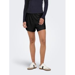 Shorts Only "ONLSMILLA LOOSE SHORTS JRS", Damen, Gr. S, N-Gr, schwarz, Obermaterial: 95% Polyester, 5% Elasthan, unifarben, loose fit kurz, Hosen Shorts, Materialmix, loose fit