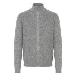 Strickjacke INDICODE "Strickjacke IDBratram", Herren, Gr. L, grau (grau mix), Obermaterial: 58% Polyacryl PAN. 32% Polyester PES. 7% Wolle mw. 3% Elasthan EL., Strickjacken Strickjacke