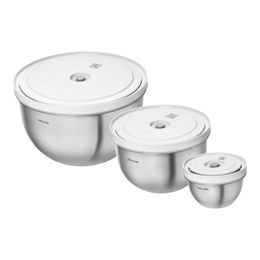 Zwilling Fresh & Save BOWLS Vakuumsch&uuml;ssel Set S/M/L / 6-tlg, Edelstahl, Silber-Wei&szlig;