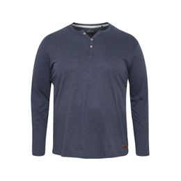 !Solid Langarmshirt SOLID "Langarmshirt SDVolko Big & Tall", Herren, Gr. 4XL, blau (ins bl mel), Obermaterial: 100% Baumwolle CO., Shirts Langarmshirt