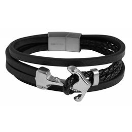 Adelia&acute;s Edelstahlarmband ADELIA&acute;S "Herren Armband aus Edelstahl" Gr. 17, schwarz silber, Armb&auml;nder, Herren, 17, Edelstahl, Edelstahlarmband