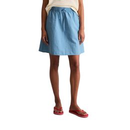 Marc O'Polo Webrock MARC O'POLO DENIM "aus Leinen-Baumwoll-Mix", Damen, Gr. L, light blau, Obermaterial: 56% Leinen, 44% Baumwolle, gestreift, ausgestellt kurz, R&ouml;cke