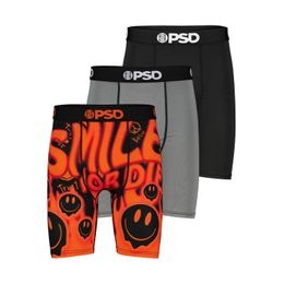 Boxershorts PSD "3 PACK - SMILE OR DIE Herren", Herren, Gr. L, multi, 90% POLYESTER, 10% ELASTHAN, Unterhosen