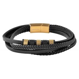 Adelia&acute;s Edelstahlarmband ADELIA&acute;S "Unisex Armband aus Edelstahl" Gr. 19, schwarz (schwarz gold), Armb&auml;nder, Herren, 19, Edelstahl, Edelstahlarmband