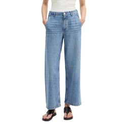 Marc O'Polo Weite Jeans MARC O'POLO "aus Lyocell-Leinen-Baumwolle-Mix", Damen, Gr. 27, L&auml;nge 32, light blau, Obermaterial: 61% Lyocell, 20% Leinen, 19% Baumwolle, unifarben, loose fit kn&ouml;chelfrei, Jeans