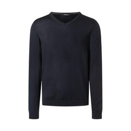 Strickpullover Maerz Muenchen "Maerz Muenchen 403800 Strickpullover Herren Bekleidung", Herren, Gr. 48, dunkelblau, 100% Schurwolle, V-Ausschnitt, Pullover Strickpullover