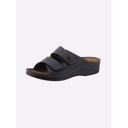 Franken Schuhe Pantolette FRANKEN-SCHUHE, Damen, Gr. 40, blau (dunkelblau), Lederimitat, Schuhe Pantolette