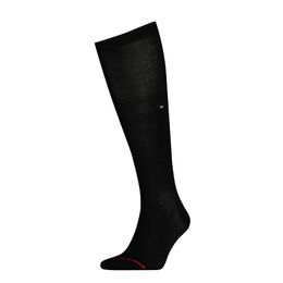 Kniestr&uuml;mpfe Tommy Hilfiger "TH MEN TAILORED MERCERIZED KNEEHIGH", Herren, Gr. 39-42, schwarz, Baumwollmischung, normal, Socken Kniestr&uuml;mpfe, mit kleinem Flag-Label