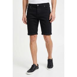 Only & Sons Shorts ONLY & SONS "ONSPLY BOX GUA DNM SHORTS OTL", Herren, Gr. L, N-Gr, schwarz, Web, Obermaterial: 64% Baumwolle, 31% Polyester, 3% Viskose, 2% Elasthan, unifarben, regular fit knielang, Hosen Shorts