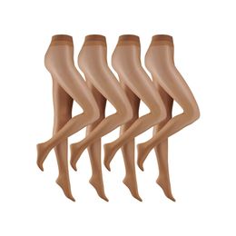 Feinstrumpfhose Camano "fine everyday", Damen, Gr. 36, braun (hellbraun), Obermaterial: 90% Polyamid, 10% Elasthan, unifarben, elastisch, Strumpfhosen Feinstrumpfhose, mit leicht verst&auml;rkte, kaum sichtbare Fu&szlig;spitze