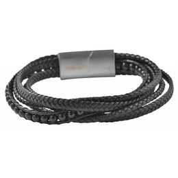 Adelia&acute;s Edelstahlarmband ADELIA&acute;S "Unisex Armband aus Edelstahl mit Onyx" Gr. 19, schwarz (schwarz silber), Armb&auml;nder, Herren, 19, Edelstahl, Edelstahlarmband
