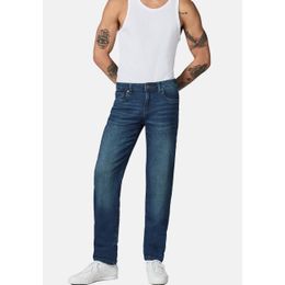 Tapered-fit-Jeans PEAK TIME "Cosmis", Herren, Gr. 30, L&auml;nge 32, aurora indigo, Jeans, Obermaterial: 88% Baumwolle, 11% Polyester, 1% Elasthan, gerade, unten schmal lang, Jeans, Herren Tapered Jeans mit Logopr&auml;gung