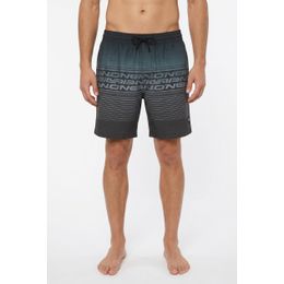 O`Neill Badeshorts O'NEILL "O'NEILL LOGO STRIPE 16'' SWIMSHORTS", Herren, Gr. L (52), N-Gr, schwarz out, Obermaterial: 100% Polyester, Badehosen Badeshorts, mit Seiten- und Ges&auml;&szlig;taschen, mit Innenhose aus Mesh