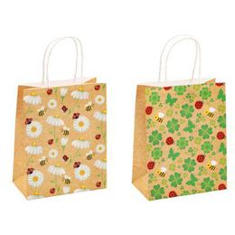 TSI Geschenkt&uuml;ten Kleeblatt, Kraftpapier, B 180 x T 100 x H 230 mm, 2 Motive &aacute; 6 St&uuml;ck