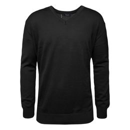 Strickpullover Maerz Muenchen "Maerz Muenchen 490490 Strickpullover Herren Bekleidung", Herren, Gr. 62, schwarz, 100% Wolle, V-Ausschnitt, Pullover Strickpullover