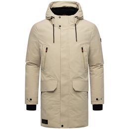 Wintermantel STONE HARBOUR "Kitraan XX", Herren, Gr. L (52), sand, Obermaterial: 100% Polyester. Innenfutter: 100% Polyester. Wattierung: 100% Polyester. &Auml;rmelfutter: 100% Polyester, gerade Po-bedeckend, hoch geschlossener Ausschnitt, mit Kn&ouml;pfen,verstellbar normaler Saum mit Druckkn&ouml;pfen,verstellbar, M&auml;ntel Wintermantel, Langer Herren Winterparka mit zahlreichen Taschen