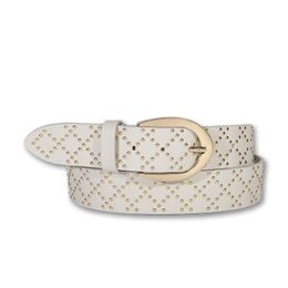 Lederg&uuml;rtel Silbergift "Lederg&uuml;rtel rautenf&ouml;rmig strukturiert mit klassischer Schlie&szlig;e", Damen, Gr. 100, beige, gold, Rindsleder, G&uuml;rtel Lederg&uuml;rtel
