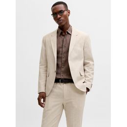 Jack & Jones Sakko JACK & JONES "JPRMARTIN SUMMER BLZ LINEN BLEND NO06 SN", Herren, Gr. 50, ancient scroll fit:slim fit, Web, Obermaterial: 70% Baumwolle, 30% Leinen, unifarben, slim fit normal, V-Ausschnitt, gerader Abschluss, Sakkos Sakko, Baumwollmischung, slim fit
